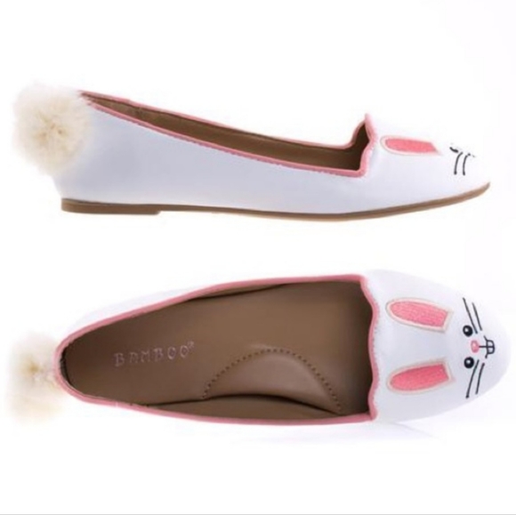 BAMBOO | Shoes | Bunny Rabbit Flats New 3d Fluffy Tail | Poshmark